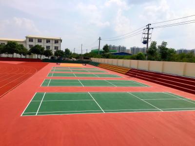 China Feitelang 4mm Silicon PU Sports Flooring Seamless Outdoor Court Surface UV-Resistant for sale