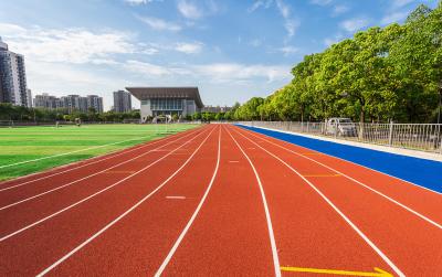 China UV Resistance Jogging Track Material 13mm Prefabricated Rubber Running Track for sale