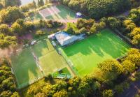 China 30mm Dark Green Artificial Turf Grass for Professional Outdoor Soccer Sports Flooring 2200 Dtex for sale