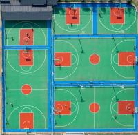 China Jointless Self Leveling Liquid Plastic Floor Coating Outdoor Sports Court Basketball Flooring SPU 10-15 Year for sale