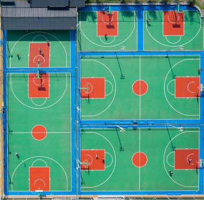 China Jointless Self Leveling Liquid Plastic Floor Coating Outdoor Sports Court Basketball Flooring SPU 10-15 Year for sale
