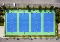 China ISO14001 SGS Silicon PU Outdoor Basketball Tennis Court Flooring 15mm 50cm for sale
