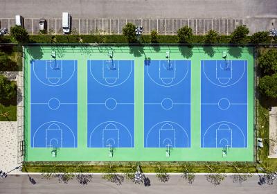 China ISO14001 SGS Silicon PU Outdoor Basketball Tennis Court Flooring 15mm 50cm for sale
