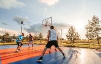 China Silicon PU Sports Court Flooring Material 2mm 3mm for Tennis Basketball Volleyball for sale