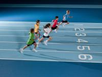 China 9-13mm Sandwich System Athletic Track Material 400 Meter 8 Lanes Jogging Track for sale