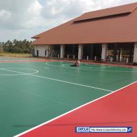 China Fadeless PU Sports Flooring Eco-friendly Outdoor Basketball Court Flooring 13mm for sale