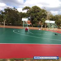 China Fadeless PU Sports Flooring Eco-friendly Outdoor Basketball Court Flooring 13mm for sale