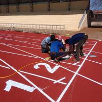 China IAAF Certified All Weather Sport Flooring Sandwich System Running Track 13mm for sale