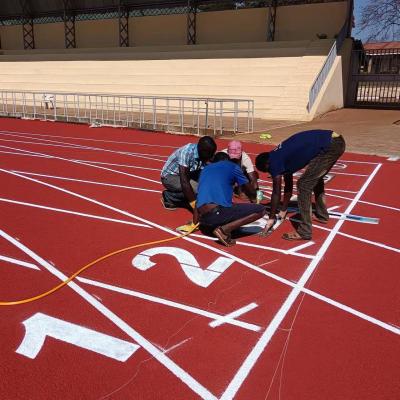 China IAAF Certified All Weather Sport Flooring Sandwich System Running Track 13mm for sale