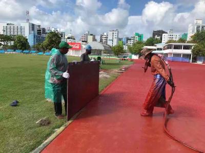 China All Weather Spray Coated Synthetic Jogging Track Flooring 13mm Eco-Friendly for sale