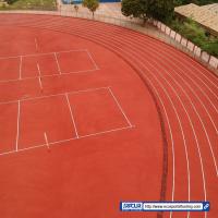 China Anti - Slip Sandwich System Running Track Color Customized Runway Playground for sale