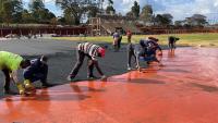China 13mm All Weather Full Pour System Tartan Athletic Running Track for Stadiums for sale