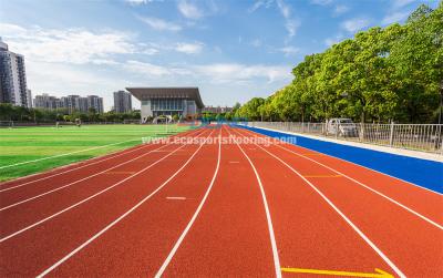 China 15mm Recyclable Indoor Running Track Weather Sports Flooring Full Pour System for sale