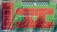 China Synthetic Silicon PU Sports Flooring 4mm Badminton Court Surface Custom Colors for sale