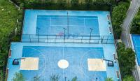China Silicon PU Basketball Court Sports Flooring 8mm Thick ISO18001 Certified Custom Size for sale