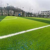 China 16800 Needle No Infill Artificial Football Grass 35mm Pile Height PP PE Yarn Fadeless Turf for sale