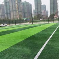 China 16800 Needle No Infill Artificial Football Grass 35mm Pile Height PP PE Yarn Fadeless Turf for sale