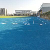 China Two Layers Synthetic Sports Flooring Eco-Friendly Blue Playground Running Track 13mm for sale