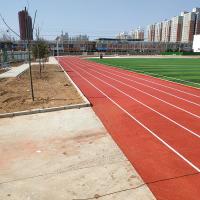 China Prefabricated Synthetic Rubber Track Flooring 13mm EPDM Semicircle Area Red for sale