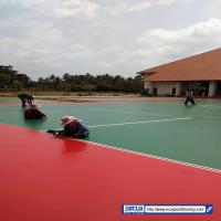 China Anti Slip Silicon PU Court Flooring 4mm Outdoor Sports Surface for Basketball Tennis for sale