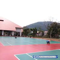 China Anti Slip Silicon PU Court Flooring 4mm Outdoor Sports Surface for Basketball Tennis for sale