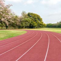 China Eco Friendly Synthetic Sports Flooring 13mm Red All Weather Running Track for sale
