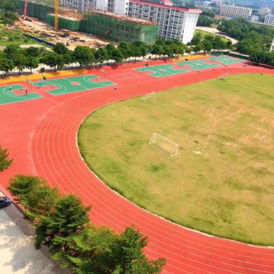 China UV Resistant 13mm Eco Sports Flooring Spray Coated Red Synthetic Athletic Track for sale
