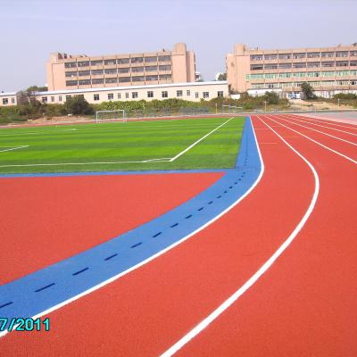 China 13mm Red Eco Sports Flooring Rubber Running Track UV-Resistance Impact Absorption for sale