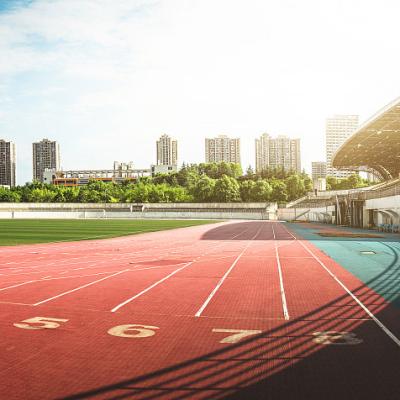 China Non Toxic Prefabricated Synthetic Sports Flooring SBR Running Track 13mm UV Resistant for sale