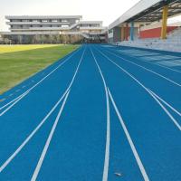 China Blue 13mm Thickness Sandwich System Running Track No Bulging Anti-Slip for sale