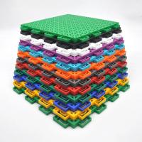 China Suspended Plastic Interlocking Flooring Blue PP Badminton Court Floor for sale