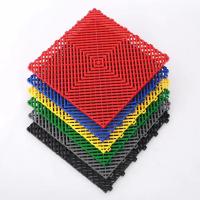 China Suspended Plastic Interlocking Flooring Blue PP Badminton Court Floor for sale