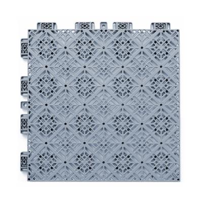 China PP Interlocking Sports Floor Tiles 250x250x12.7mm Soundproof Gray Outdoor Flooring for sale