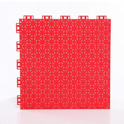 China Red Matte PP Recyclable Interlocking Sports Tiles 20mm Thickness for sale