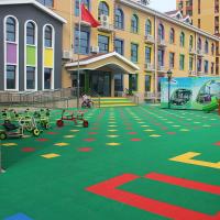 China Green Matte Removable Outdoor Sports Surfaces 250x250x12.7mm PP Interlock Tiles for sale