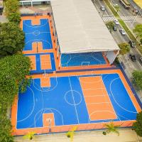 China Anti Slip PP Interlocking Sports Flooring 250x250x12.7mm Eco Friendly Tiles for sale