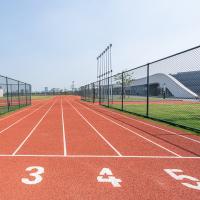 China Red Synthetic Track Surface Recyclable Spray Coating System Running Track for sale