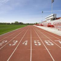 China Non Toxic Jogging Track Material 13mm Eco-Friendly Synthetic Sports Flooring IAAF Certified for sale