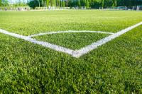 China Eco Friendly 3/8 Inch Artificial Turf Grass Football Field Lawns Non Toxic PE 45mm for sale
