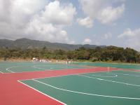 China Seamless Anti Slip 4mm Polyurethane Sports Flooring Colorful Fadeless ISO Certified for sale