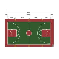 China Futsal Polyurethane Sports Flooring 8mm Thickness Green Blue Red Customizable for sale