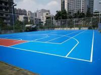 China Silicon PU Sport Flooring 13mm Painted Synthetic Outdoor Court Surfaces for sale