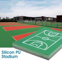 China SGS Certified Silicon PU Outdoor Basketball Court Flooring 13mm Thick Elastic Sports Surface for sale