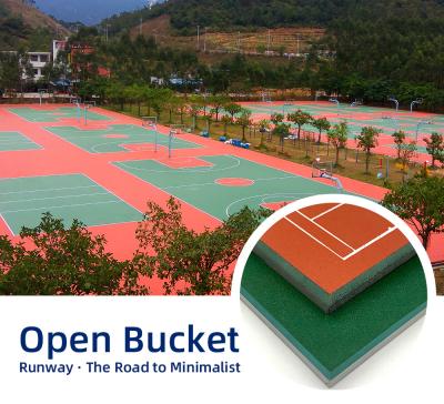 China Harmless Odorless Silicon PU Flooring Anti Slip Sport Flooring Red for sale