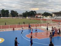 China UV-Resistant Silicone PU Sports Flooring for Volleyball Court 4mm Thickness for sale