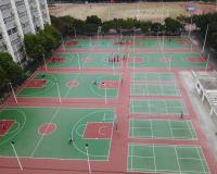 China UV-Resistant Silicone PU Sports Flooring for Volleyball Court 4mm Thickness for sale