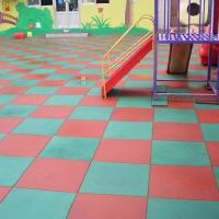 China 51% Elongation No Cracking Playground Rubber Play Tiles for sale