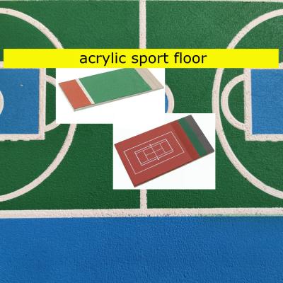 China Anti Corrosion Waterproof Acrylic Tennis Court Color Customized 12mm 15mm for sale