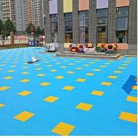 China Polyurethane Suspended Interlocking Gym Tiles 50cm x 50cm Shock Absorbing Flooring for sale
