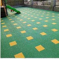 China Polyurethane Suspended Interlocking Gym Tiles 50cm x 50cm Shock Absorbing Flooring for sale